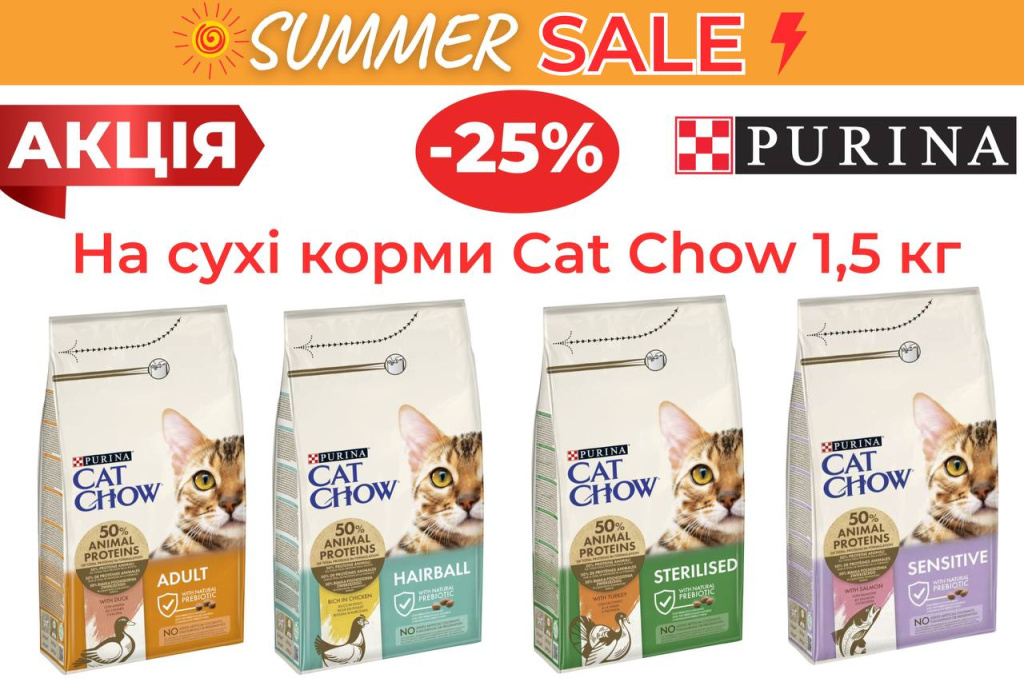 Акція SALE-25% Cat Chow 1,5кг Сухий корм для котів — інтернет магазин ...